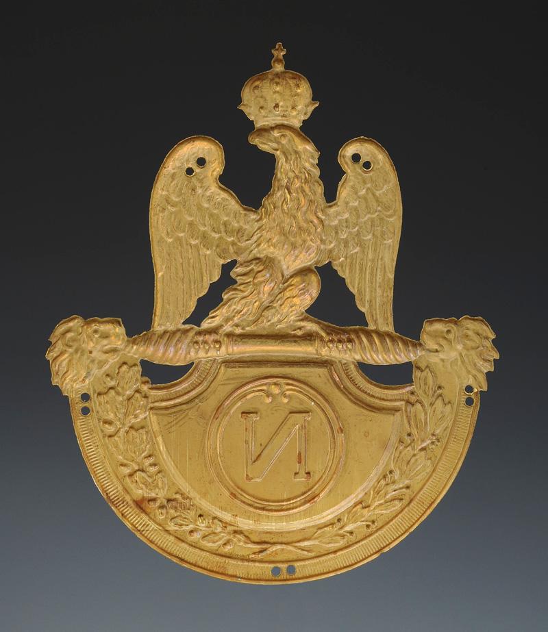 OFFLINE CORPS INFANTRY FUSILIER SHAKO PLATE, model 1812, First Empire ...