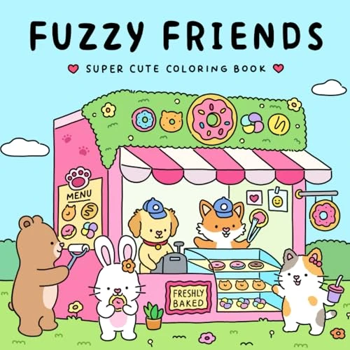 Fuzzy Friends: Super Cute Coloring Book for Adults and Teens Featuring ...