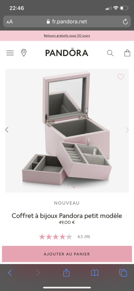 ️Coffret à bijoux Pandora petit modèle | Pandora FR | Listy - La ...