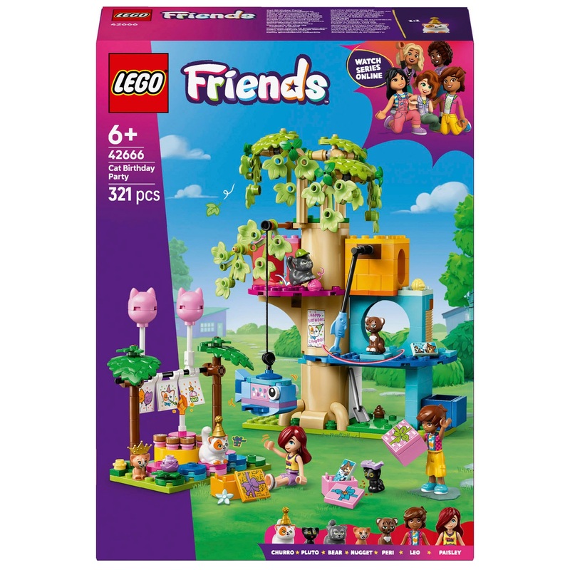 LEGO Friends 42666 La Fête d'Anniversaire et l'Arbre à Chats | Smyths ...