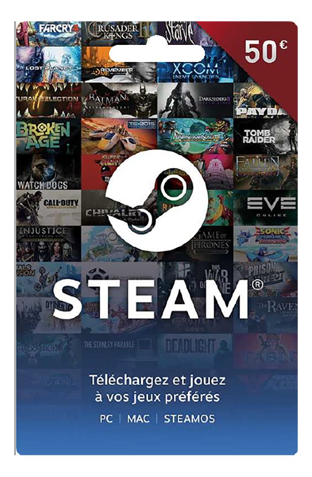 Carte-cadeau Steam 50 € | Votre wishlist sur Listy