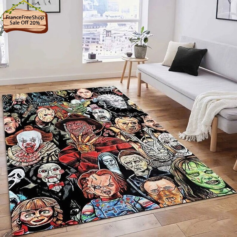 Halloween Horror Movie Rug, Horror Movie Character Area Rug, Horror ...