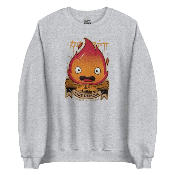Calcifer Fire Demon Howl's Moving Castle Inspired Unisex Sweatshirt ...
