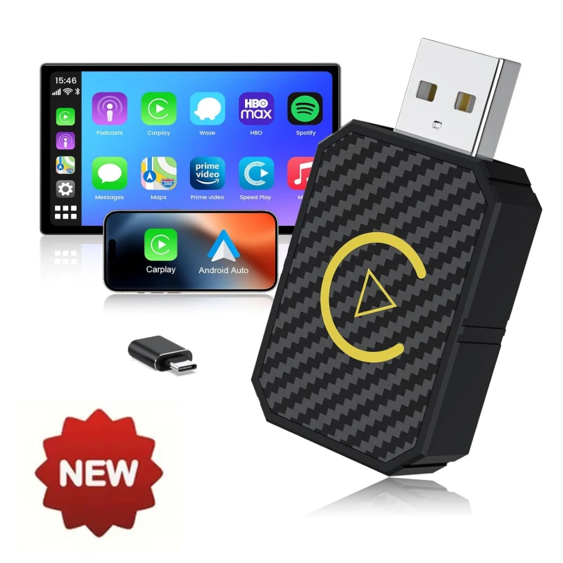 Adaptateur CarPlay Android Auto sans fil 2 en 1, Dongle USB, Mini boîte ...