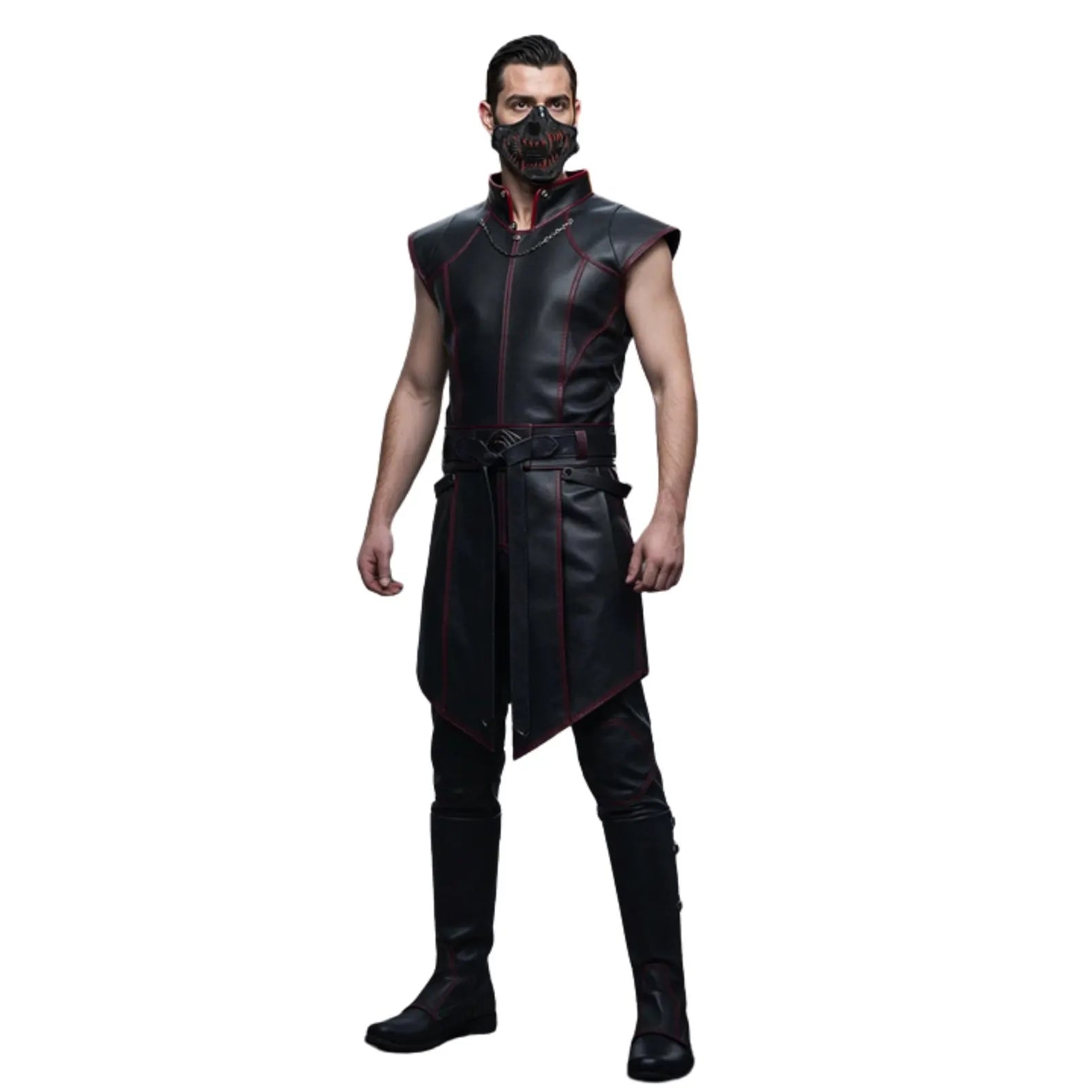 Blood Moon Sentinel – Gothic Leather Warrior Vest Costume – Dark ...