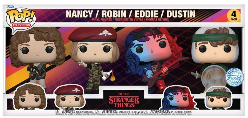Figurine Funko Pop Stranger Things Nancy / Robin / Eddie / Dustin ...
