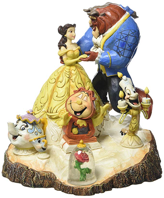 Disney Traditions 4031487 Figurine La Belle Et La Bête Bois Sculpté