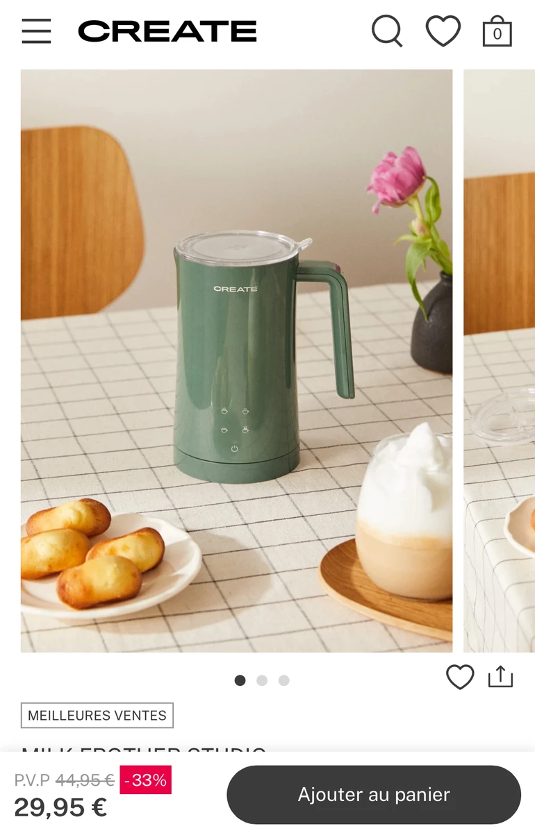 MILK FROTHER STUDIO - Mousseur à lait et chauffe-lait | Votre wishlist ...